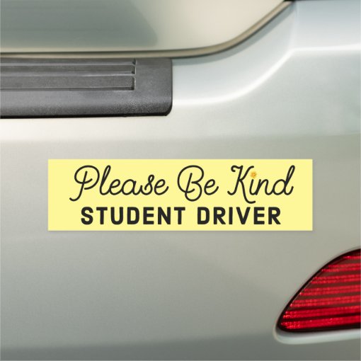 Please Be Kind New Student Driver Bumper Car Magnet | Zazzle