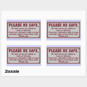 Please Be Safe Rectangular Sticker | Zazzle