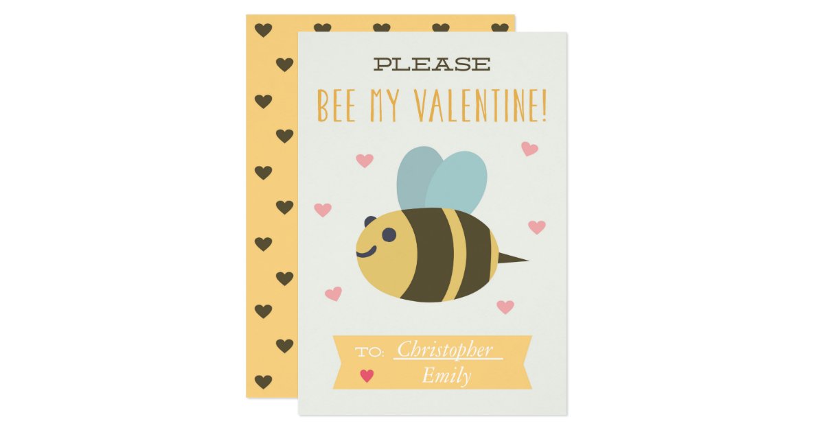 Please Bee My Valentine Card | Zazzle.com