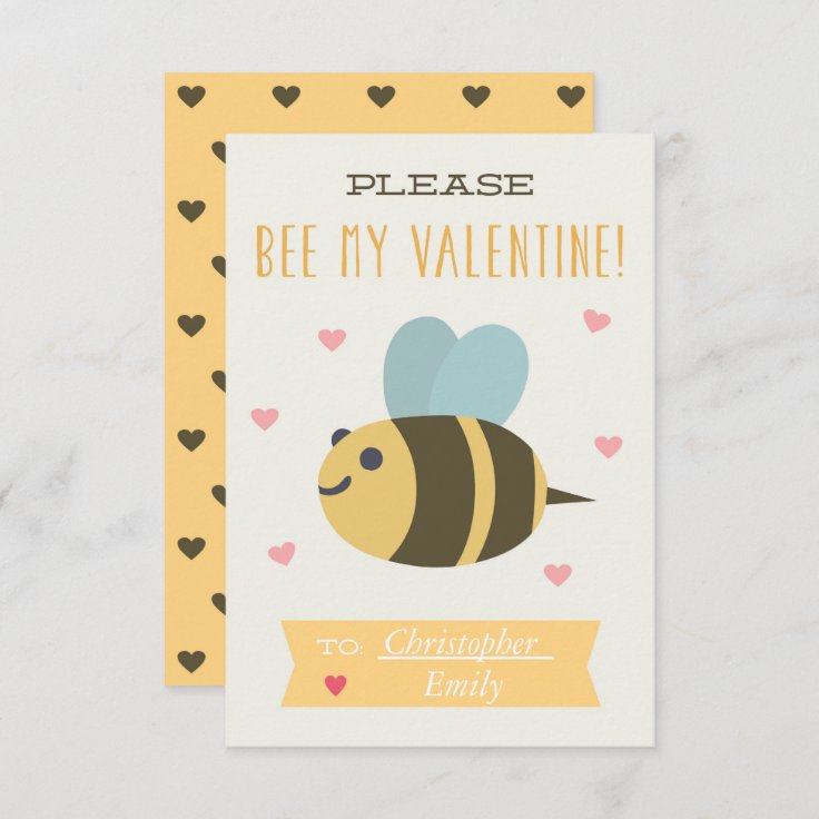 Please Bee My Valentine Card | Zazzle