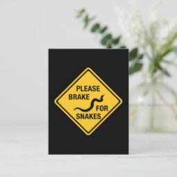 Please Brake For Snakes, Traffic Sign, Canada Postcard | Zazzle