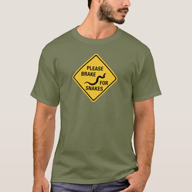 Please Brake For Snakes, Traffic Sign, Canada T-Shirt | Zazzle