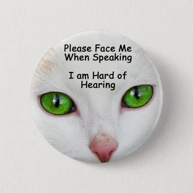 Please Face Me Button Cat Eyes | Zazzle