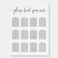 Please Find Your Seat Script Wedding Seating Chart Foam Board | Zazzle