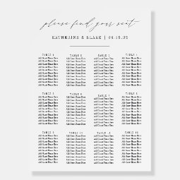 Please Find Your Seat Script Wedding Seating Chart Foam Board | Zazzle