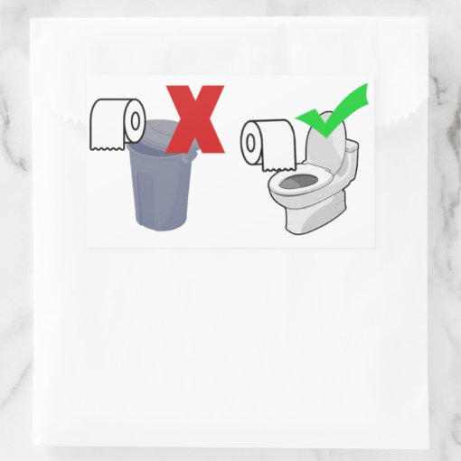 Please Flush Your Toilet Paper Rectangular Sticker | Zazzle