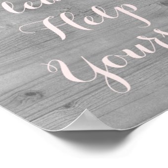 Please Help Yourself Sign Pink Watercolor Wood | Zazzle