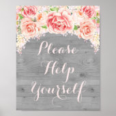 Please Help Yourself Sign Pink Watercolor Wood | Zazzle