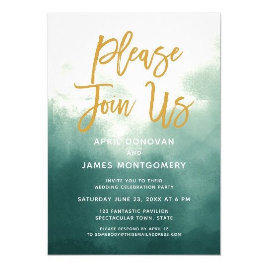 Please Join Us Brush Typography Wedding Invitation | Zazzle.com