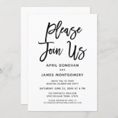 Please Join Us Brush Typography Wedding Invitation | Zazzle