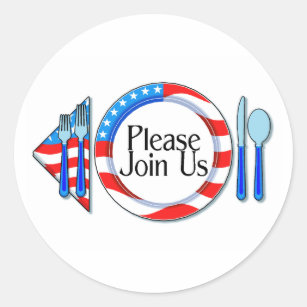 Please Join Us Stickers | Zazzle