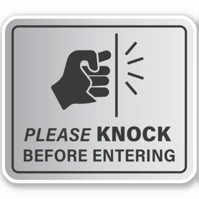 Please Knock Sign Sticker | Zazzle