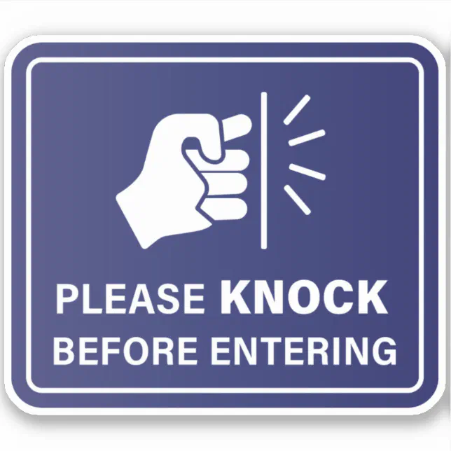 Please Knock Sign Sticker | Zazzle