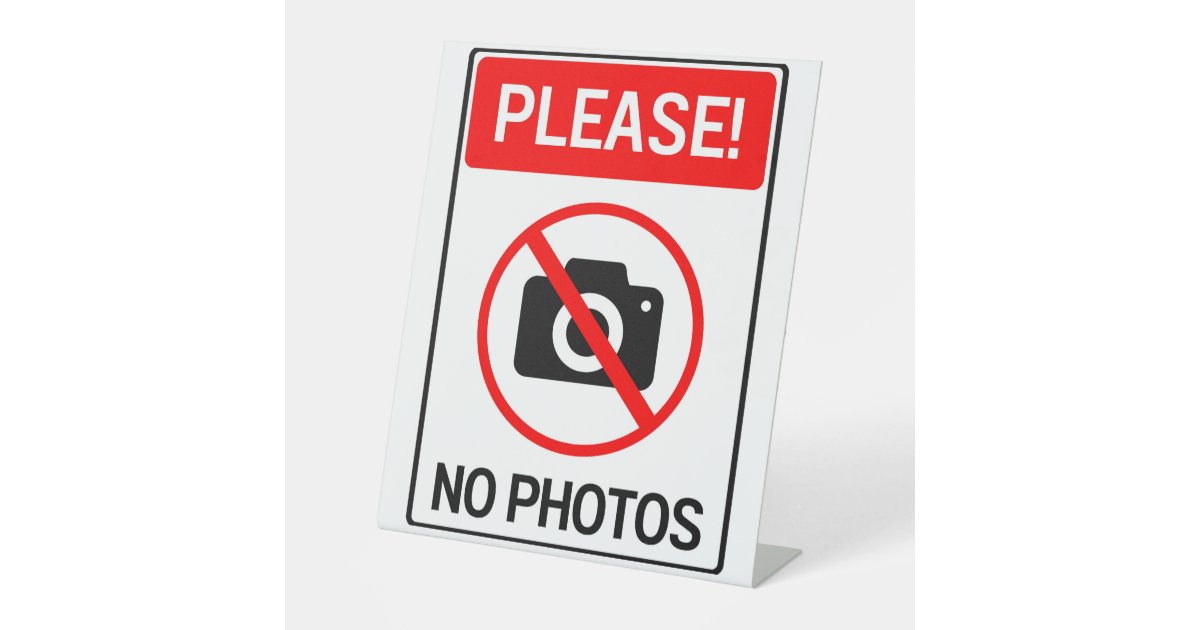Please No Photos Privacy Pedestal Sign | Zazzle