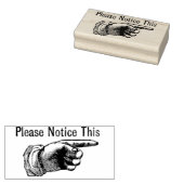 Please notice this pointing hand rubber stamp | Zazzle