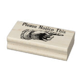 Please notice this pointing hand rubber stamp | Zazzle