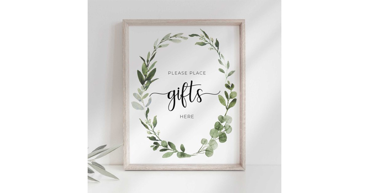 Please Place Gifts Here Party Sign | Zazzle
