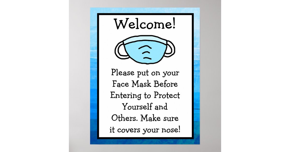 Please Put On Your Face Mask Sign | Zazzle