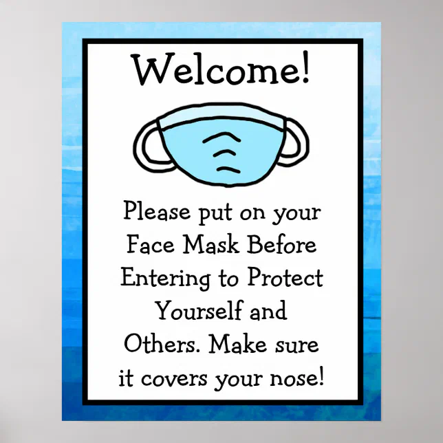 Please Put On Your Face Mask Sign | Zazzle