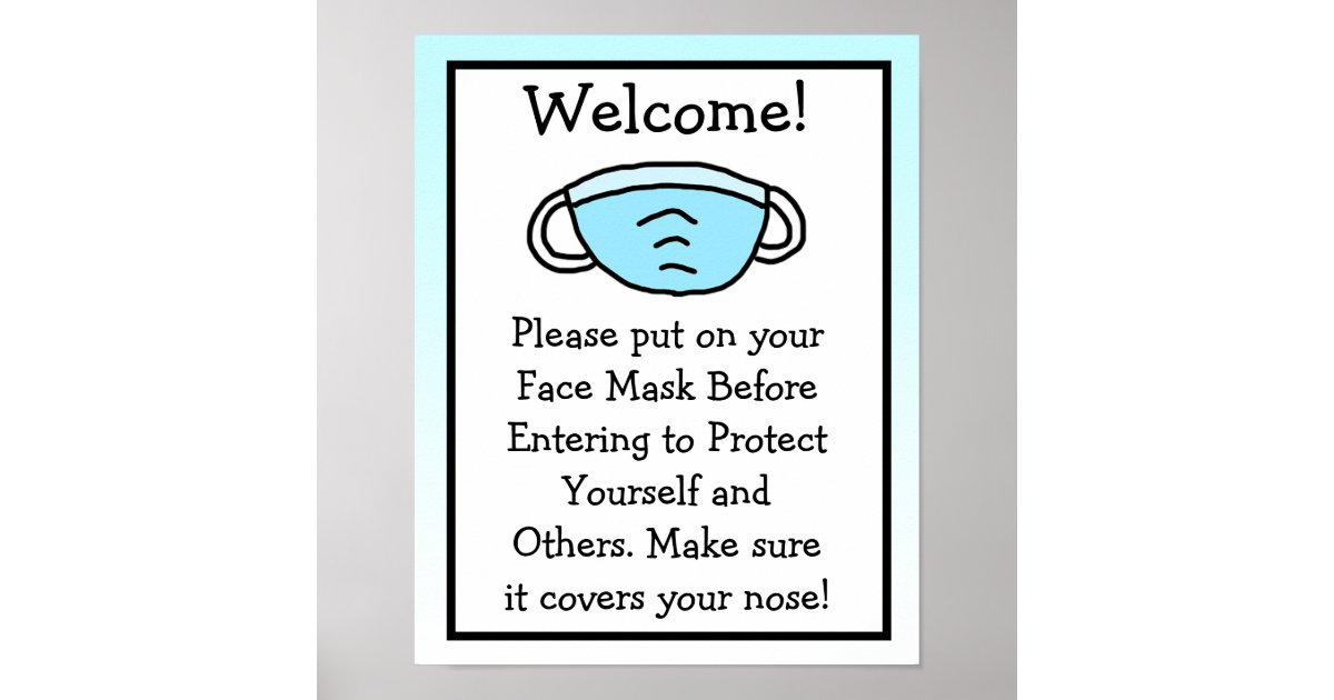 Please Put On Your Face Mask Sign | Zazzle