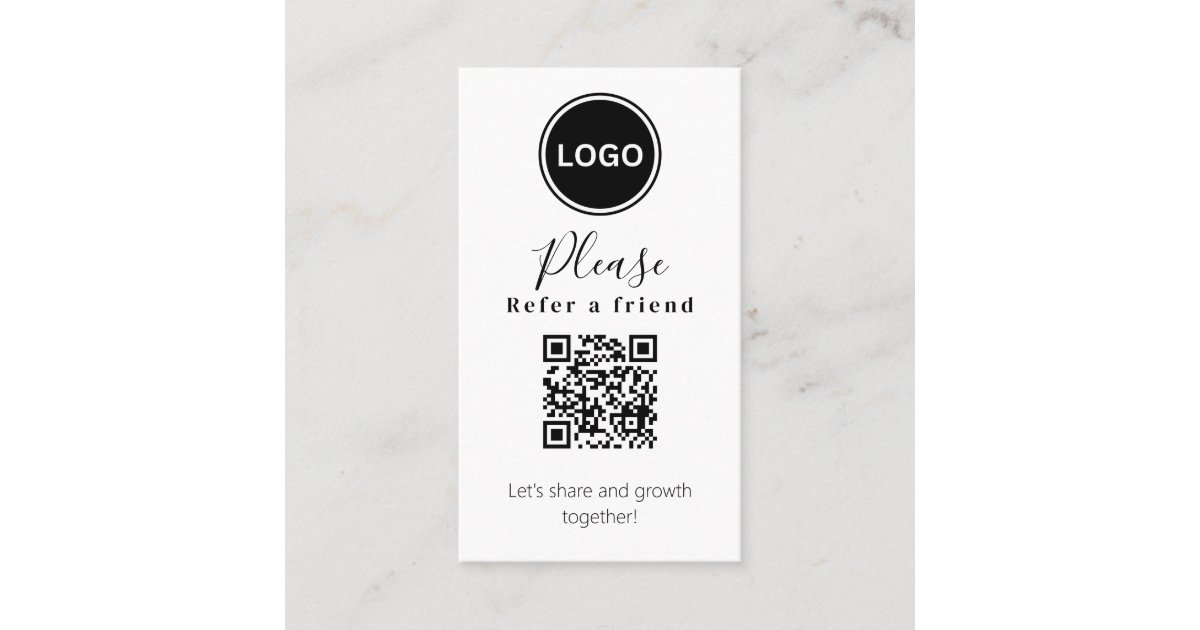 Please Refer a friend Business Card | Zazzle