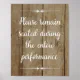 Please Remain Seated Rustic Bathroom Poster | Zazzle