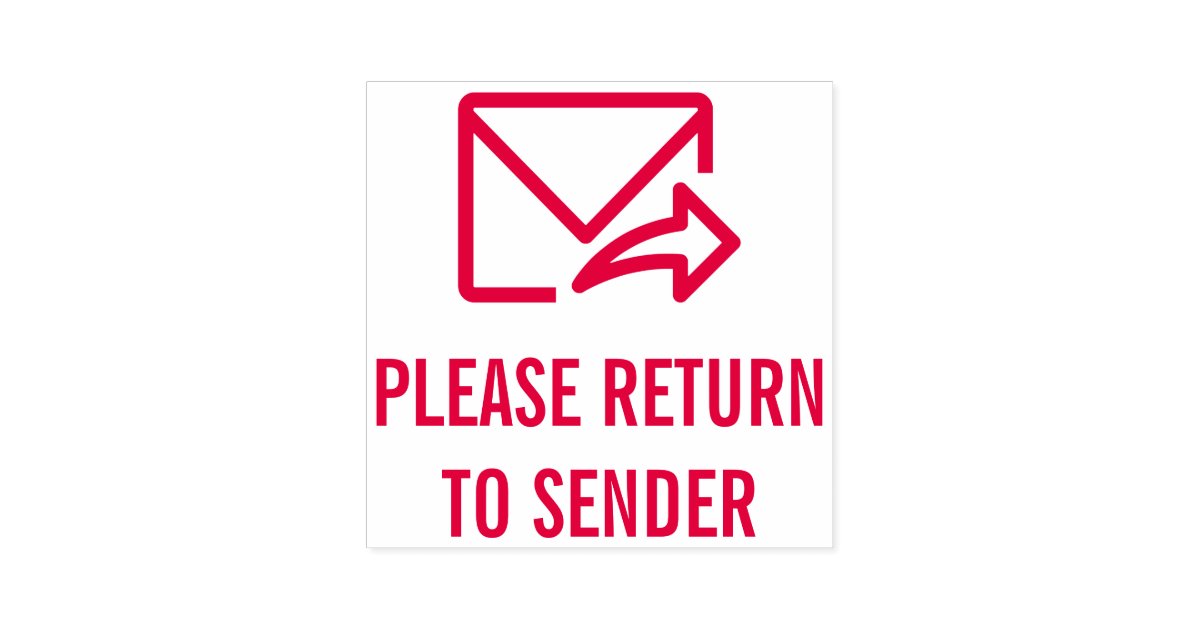 "PLEASE RETURN TO SENDER" & Envelope-And-Arrow Self-inking Stamp | Zazzle