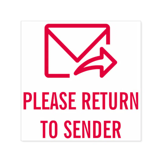 "PLEASE RETURN TO SENDER" & Envelope-And-Arrow Self-inking Stamp | Zazzle