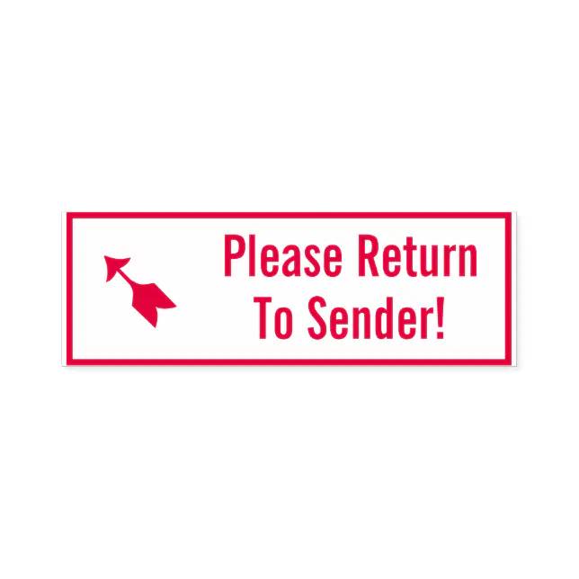 "Please Return To Sender!" Rubber Stamp | Zazzle