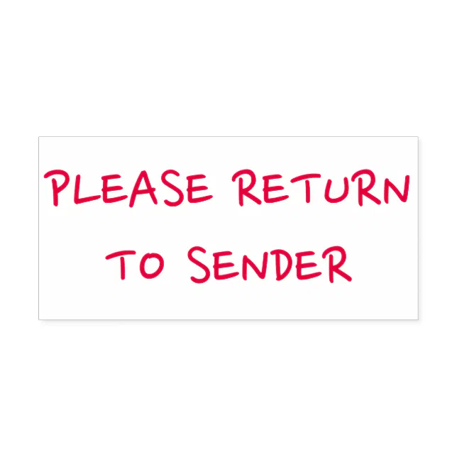 "PLEASE RETURN TO SENDER" Rubber Stamp | Zazzle