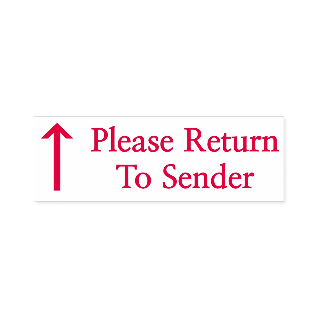 "Please Return To Sender" Rubber Stamp | Zazzle