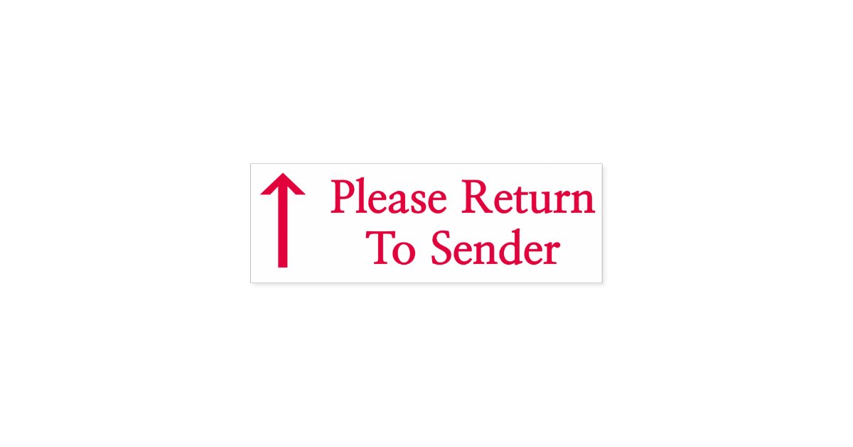 "Please Return To Sender" Rubber Stamp | Zazzle