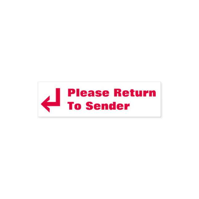 "Please Return To Sender" Rubber Stamp | Zazzle