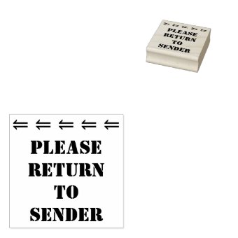 "Please Return To Sender" Rubber Stamp | Zazzle