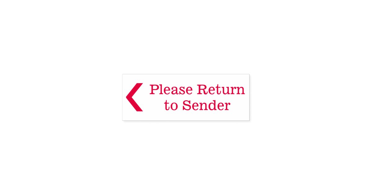 "Please Return to Sender" Rubber Stamp | Zazzle