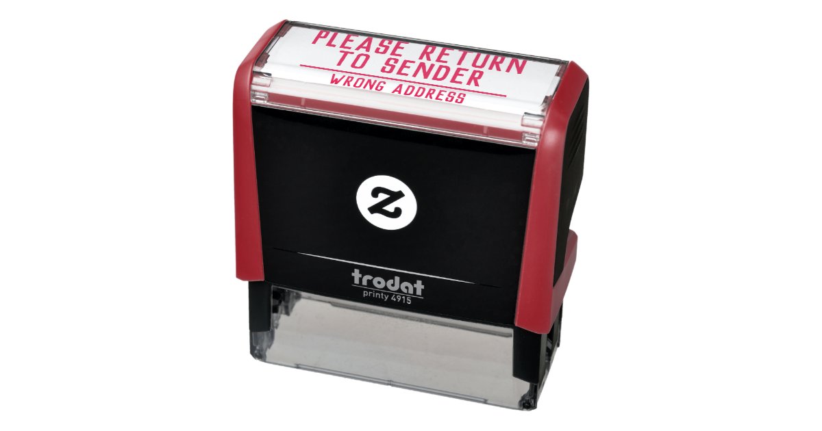 "Please Return to Sender" "Wrong Address" Self-inking Stamp | Zazzle
