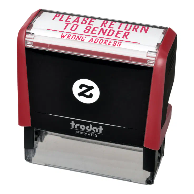 "Please Return to Sender" "Wrong Address" Self-inking Stamp | Zazzle