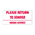 "PLEASE RETURN TO SENDER" "WRONG ADDRESS" SELF-INKING STAMP | Zazzle