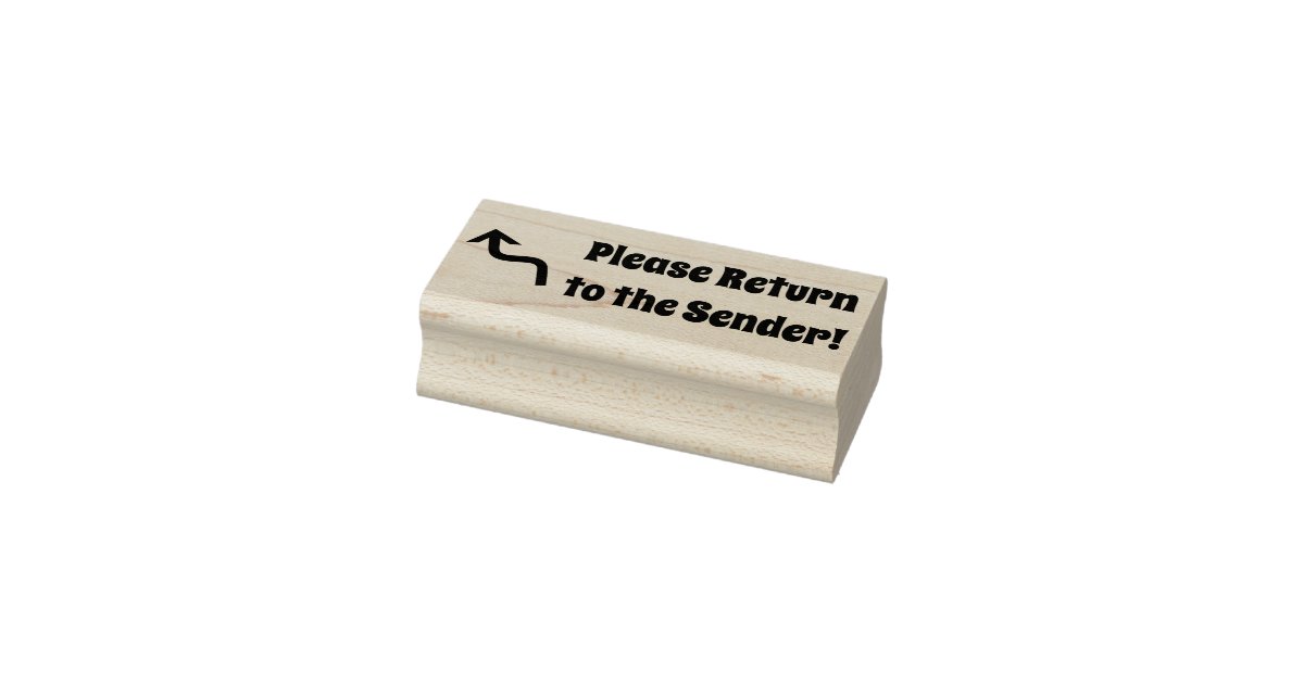 "Please Return to the Sender!" + Arrow Rubber Stamp | Zazzle