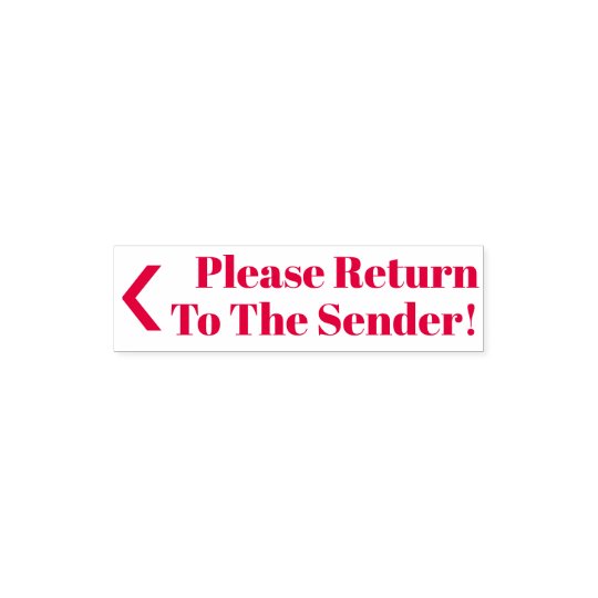 "Please Return To The Sender!" + Arrow Self-inking Stamp | Zazzle.com