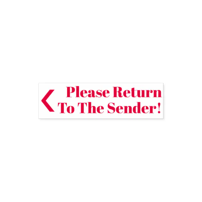 "Please Return To The Sender!" + Arrow Self-inking Stamp | Zazzle