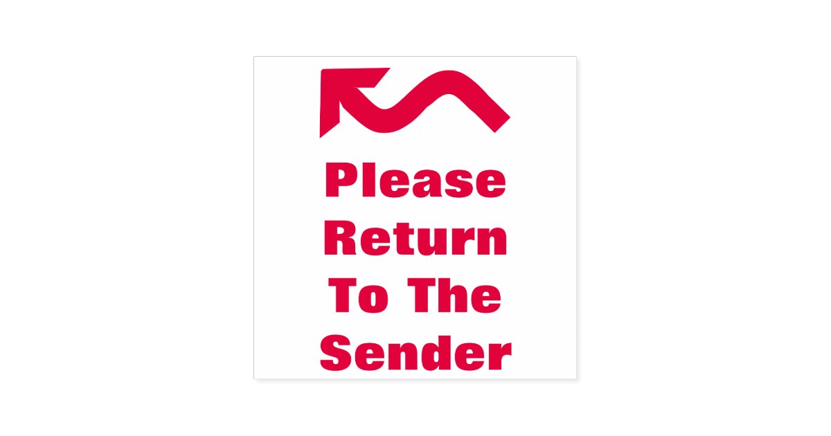 "Please Return To The Sender" Rubber Stamp | Zazzle