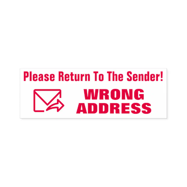 "Please Return To The Sender!" "WRONG ADDRESS" Self-inking Stamp | Zazzle