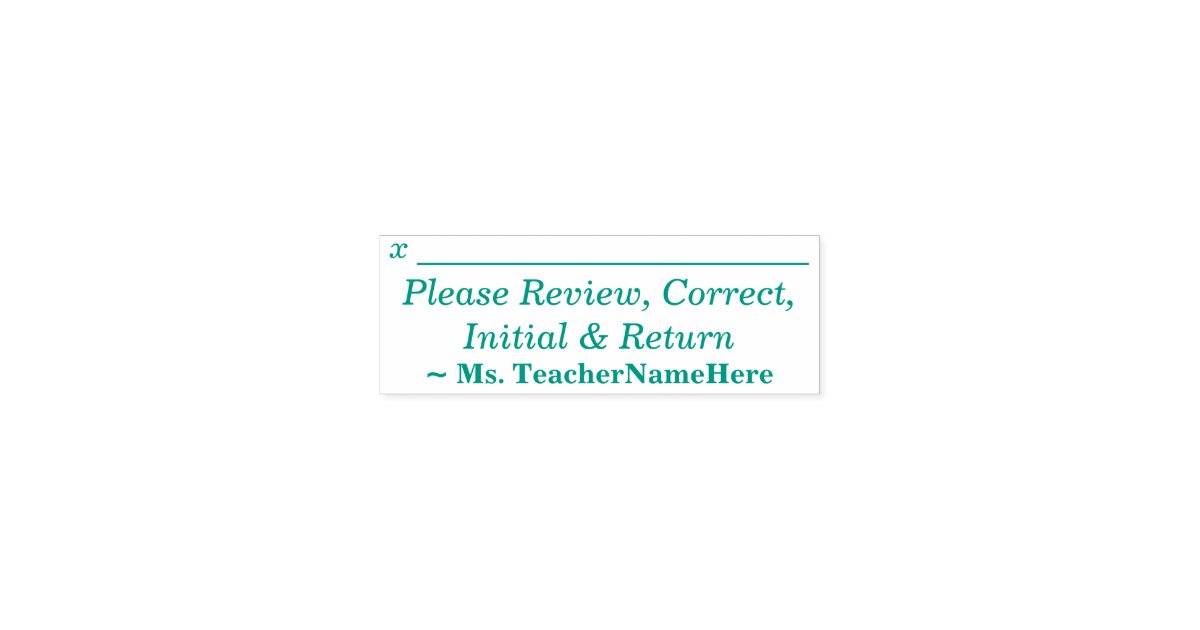 "Please Review, Correct, Initial & Return" Self-inking Stamp | Zazzle