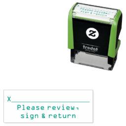 "Please Review, Sign & Return" Rubber Stamp | Zazzle