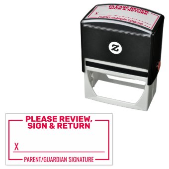 Please Review Sign Return with x signing line Self Self-inking Stamp ...