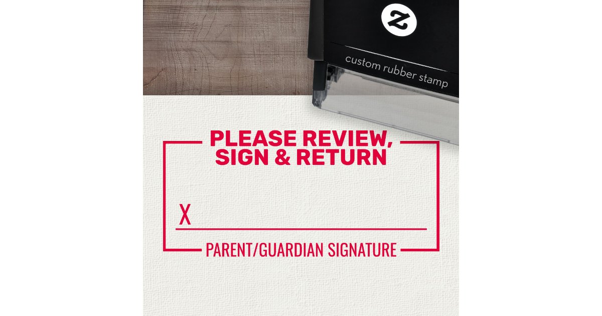 Please Review Sign Return with x signing line Self Self-inking Stamp ...