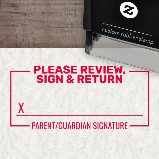 Please Review Sign Return with x signing line Self Self-inking Stamp ...