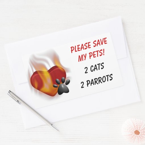 Please Save My Pets! Rectangular Sticker | Zazzle