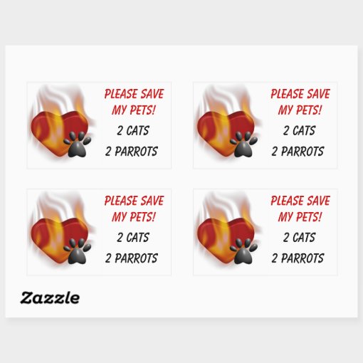 Please Save My Pets! Rectangular Sticker | Zazzle